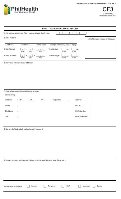 PhilHealth Claim Form 3