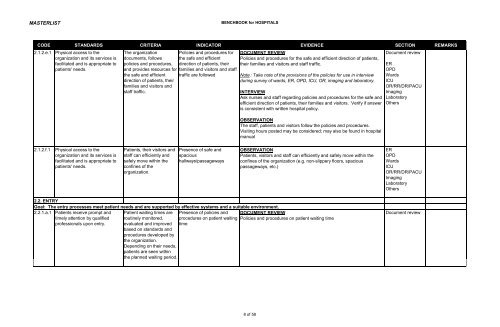MASTERLIST BENCHBOOK for