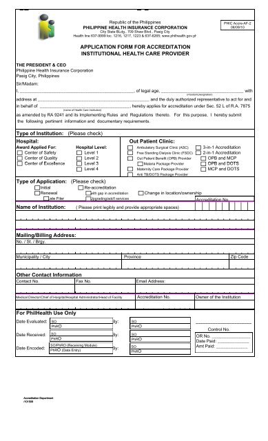 IAF: Institutional Accreditation Form - OFWWatch.com