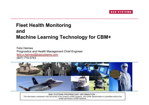 Fleet Health Monitoring and Machine Learning ... - PHM Society