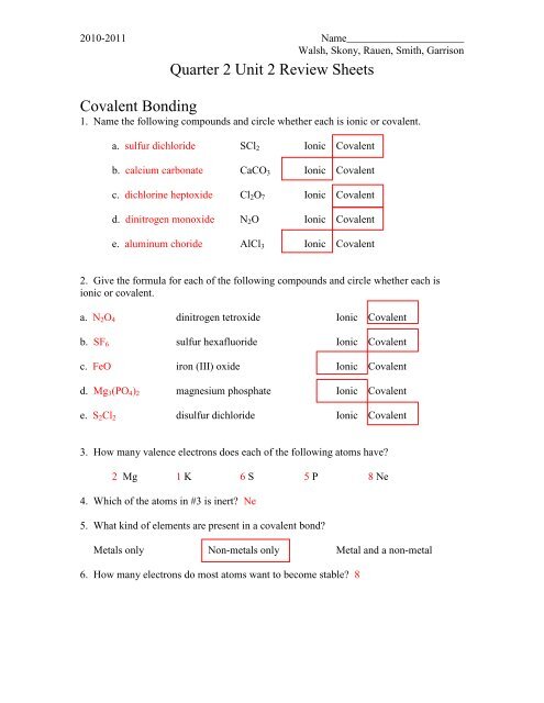 Covalent Bonding