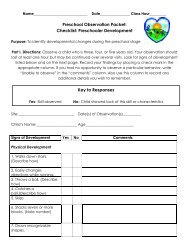 Preschool Environment Checklist