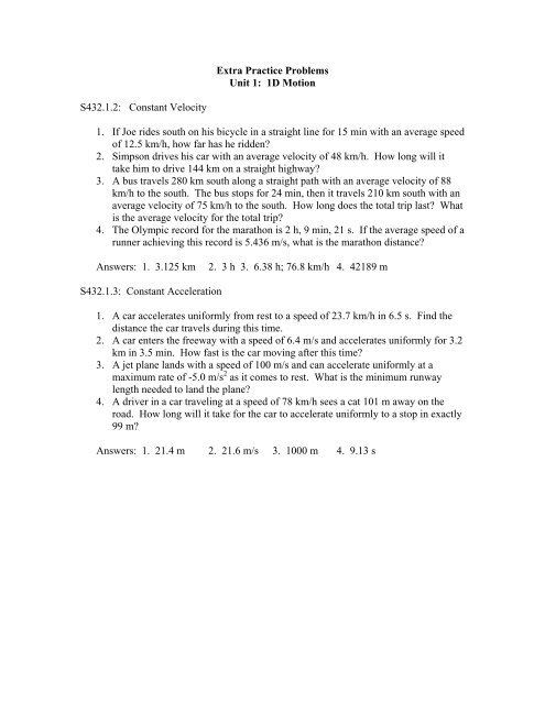 Extra Practice Problems