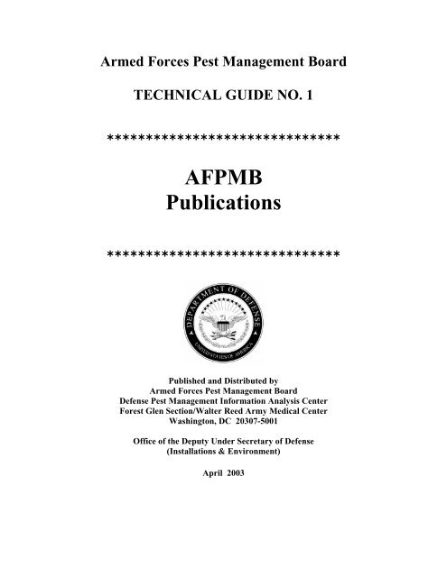 AFPMB Publications - Public Health Information and Resources