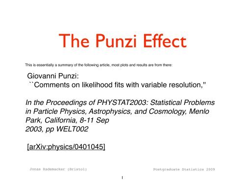 The Punzi Effect - Physics