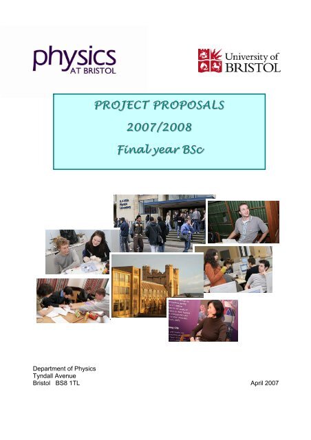 PROJECT PROPOSALS 2007/2008 Final year BSc - Physics home