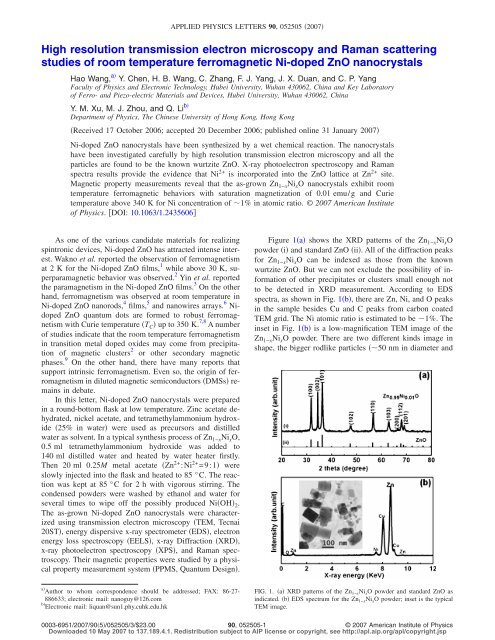 High resolution transmission electron microscopy and Raman ...