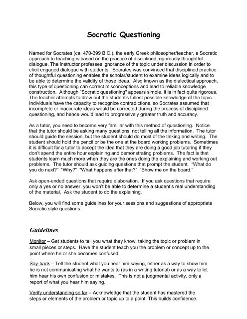 Socratic Questioning