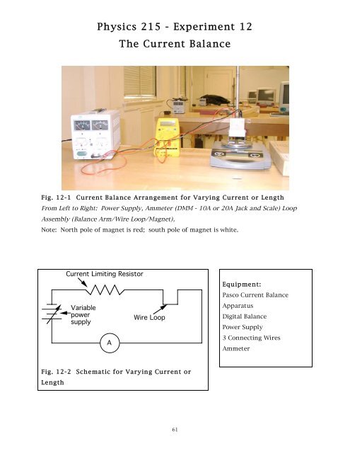 Physics 215 - Experiment 12 The Current Balance