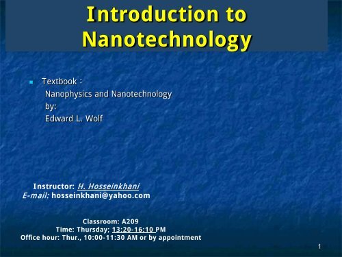 Introduction to Nanotechnology