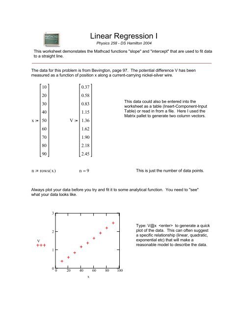 Mathcad - linfit.mcd