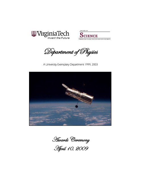 awards 2009 final - Physics - Virginia Tech