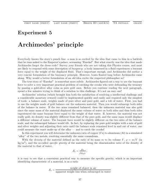 5.Archimedes' principle