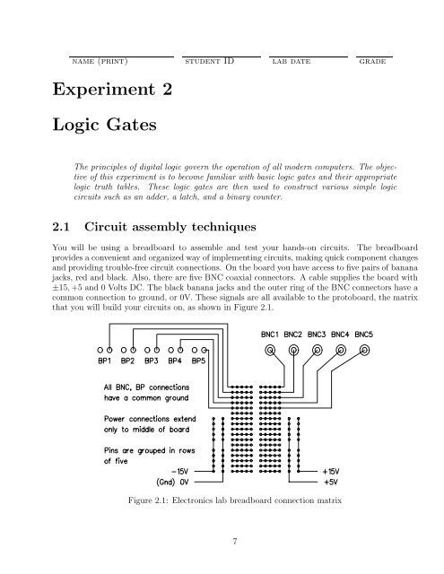 Experiment 2 Logic Gates