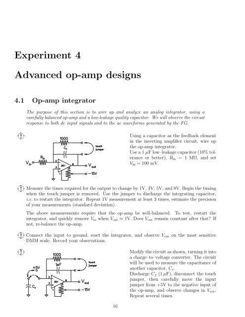 Experiment 4 Advanced op-amp designs
