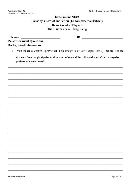 Rotary Motion Sensor Laboratory Worksheet - Department of ...