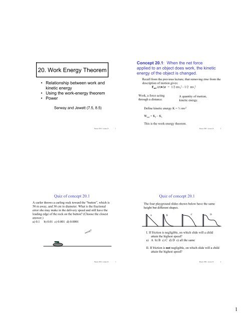 Work Energy Theorem Notes