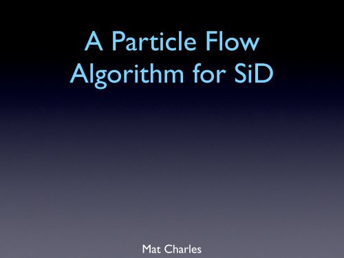 A particle flow algorithm for SiD
