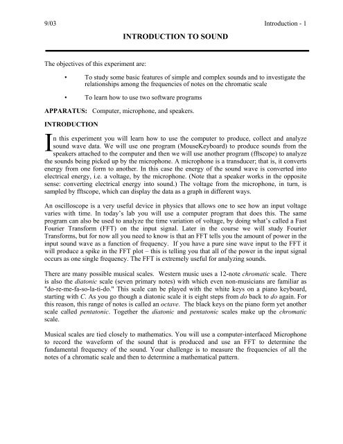 1. Introduction to Sound