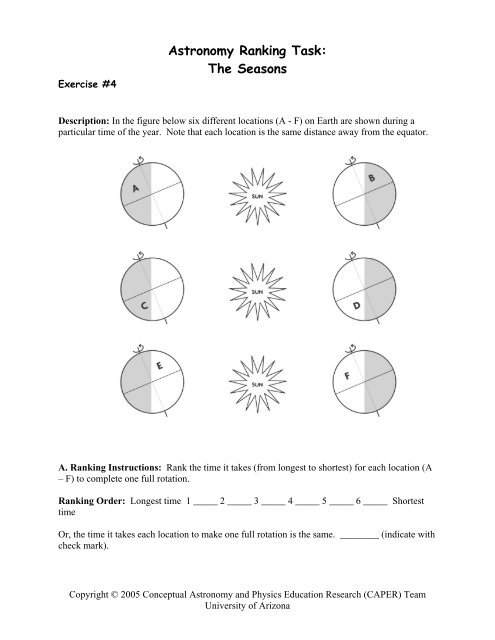 Seasons Ranking Task #4 - SFSU Physics & Astronomy