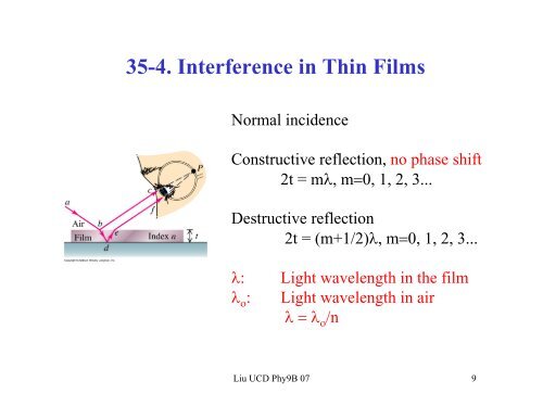 Thin Film Interference Thin Film Interference