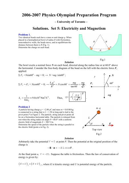 2006-2007 Physics Olympiad Preparation Program - University of ...