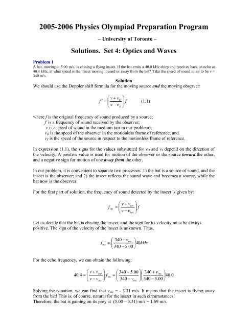 2005-2006 Physics Olympiad Preparation Program - University of ...