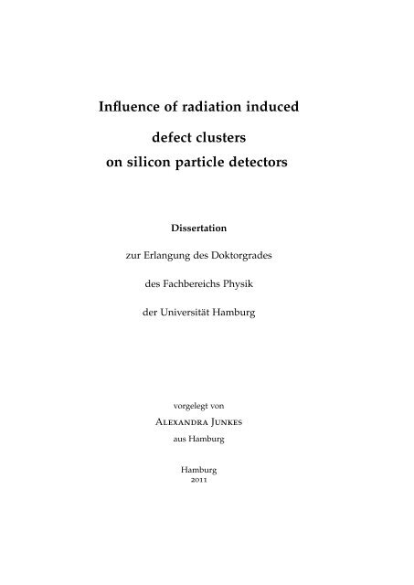Influence of radiation induced defect clusters on silicon particle ...