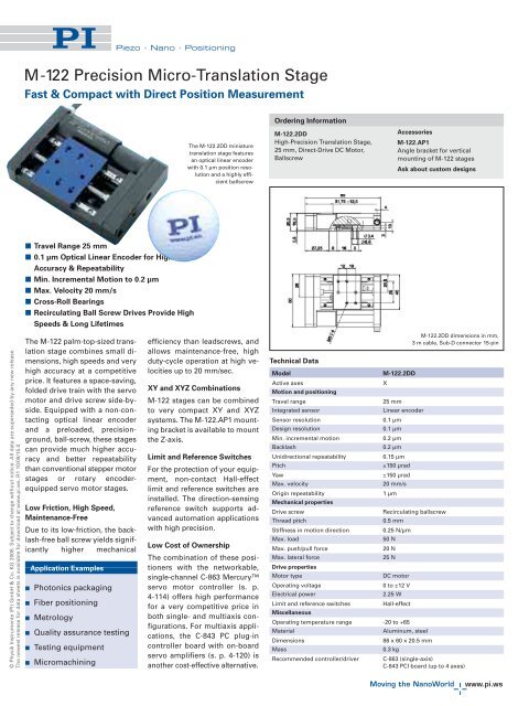 PDF Datasheet - PI (Physik Instrumente)