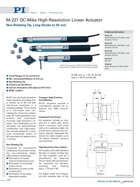PDF Datasheet - PI (Physik Instrumente)
