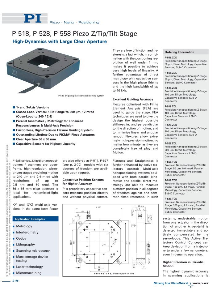 Piezo-Stage Magazines