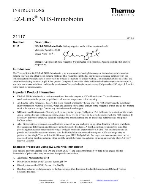 EZ-Link NHS-Iminobiotin - Pierce