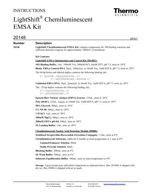 LightShift Chemiluminescent EMSA Kit - Pierce