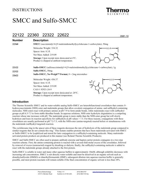 SMCC and Sulfo-SMCC - Pierce