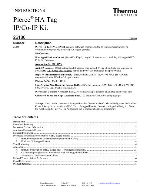 Pierce HA Tag IP/Co-IP Kit