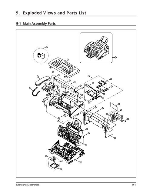9. Exploded Views and Parts List - Piezas y Partes