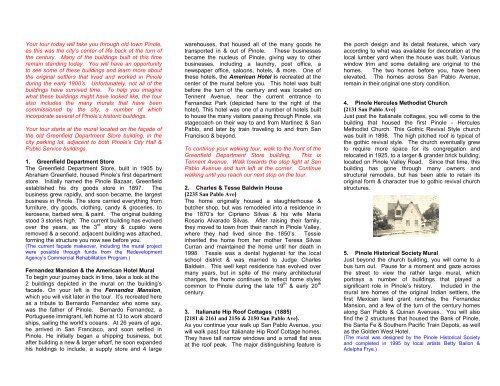 the Historic Walking Tour brochure - Pinole Historical Society