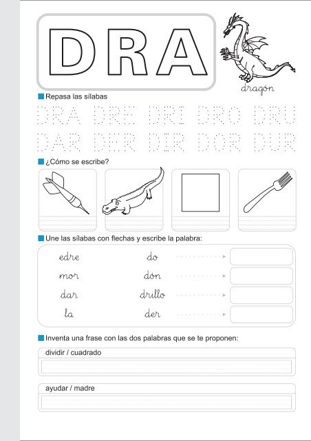 Palabras Con Dra Dre Dri Dro Dru 46B