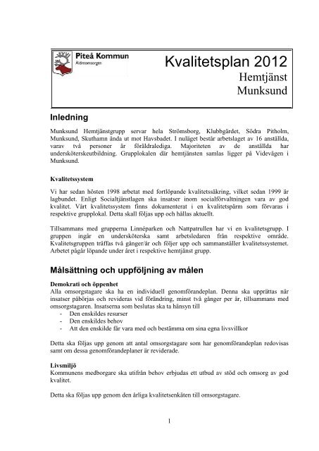 Kvalitetsplan 2012