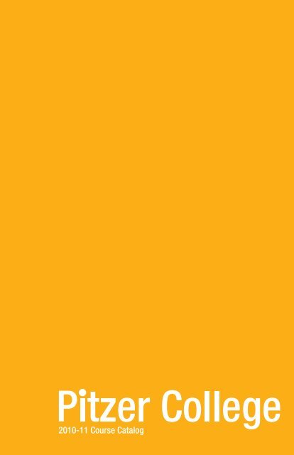 2010-11 Course Catalogue - Pitzer College