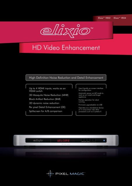 Pixel Magic Elixio Brochure - Pixel Magic Systems Ltd