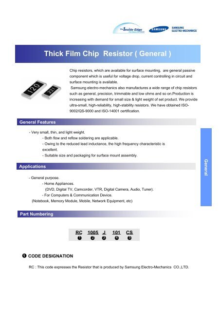 Thick Film Chip Resistor ( General )