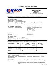 MATERIAL SAFETY DATA SHEET Asahi Solder Paste RMA Series
