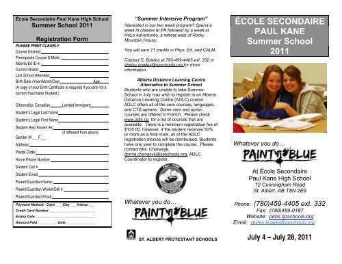 Summer School - Paul Kane High School