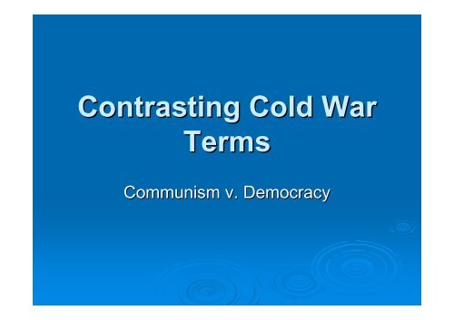 Contrasting Cold War Terms