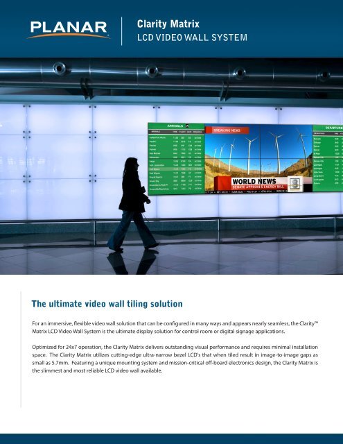 Planar Clarity Matrix LCD VIDEO WALL SYSTEM - Applied ...