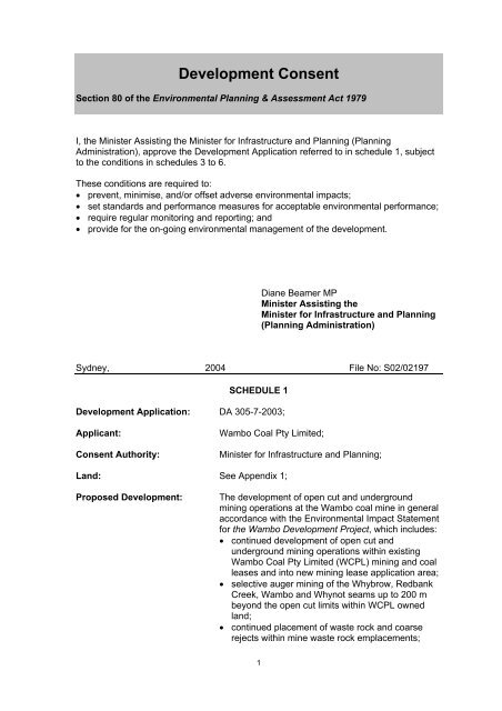 Development Consent - Department of Planning