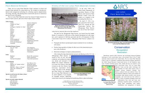 Los Lunas Plant Materials Center Brochure - Plant Materials Program