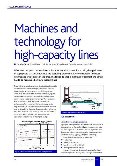 Machines and technology for high-capacity lines - Plasser & Theurer