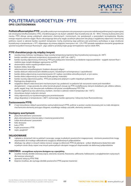 POLITETRAFLUOROETYLEN - PTFE - Plastics Group